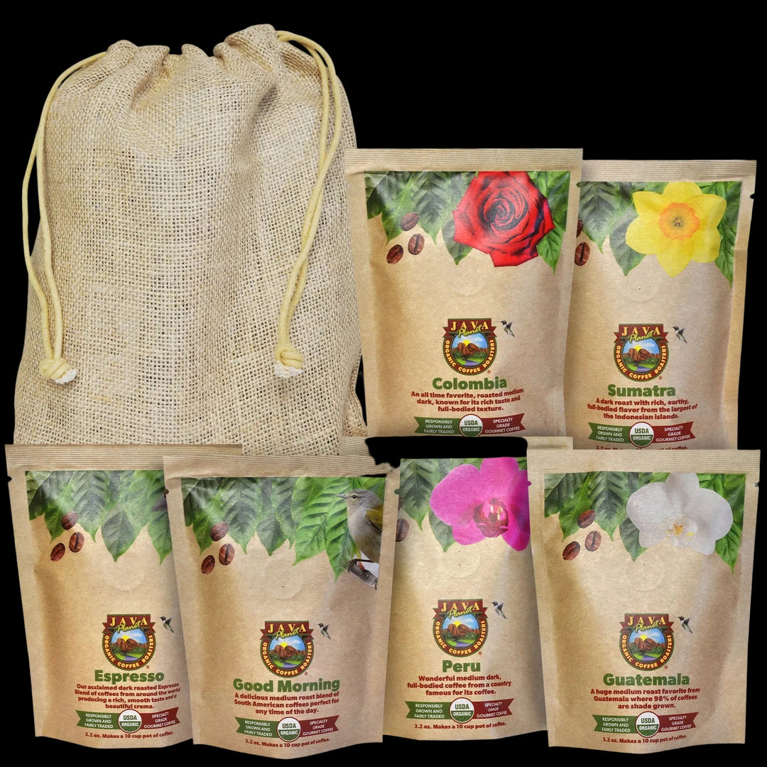 Organic Coffee Sample Pack - Makes a Great Gift!